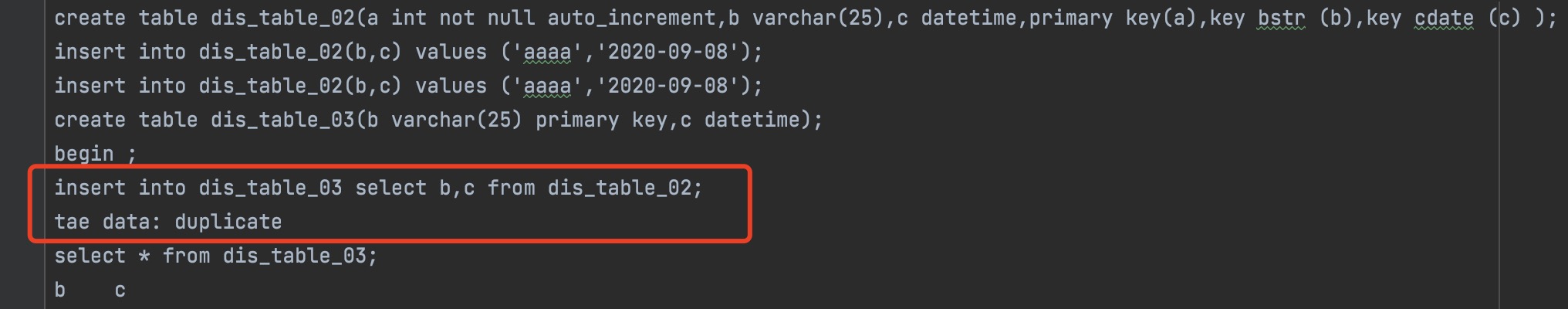 [Bug]: distributed transaction: insert into select duplicate data not reported error · Issue ...