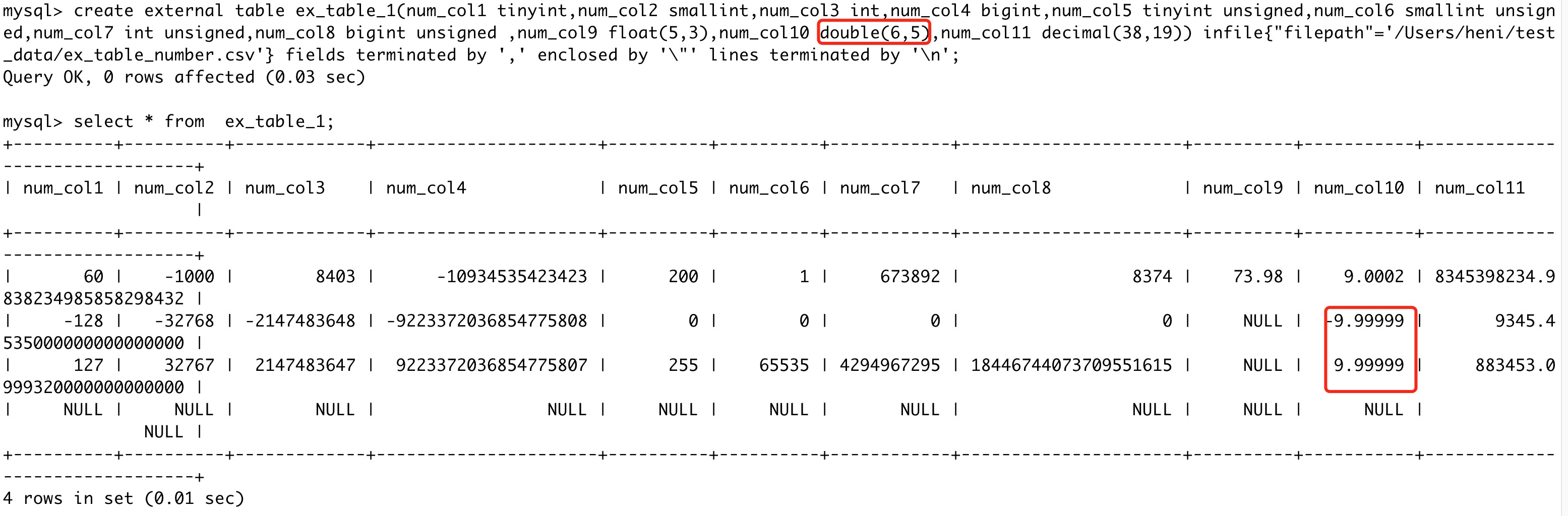 [Bug]: Error in reading external table data with precision greater than double type · Issue ...