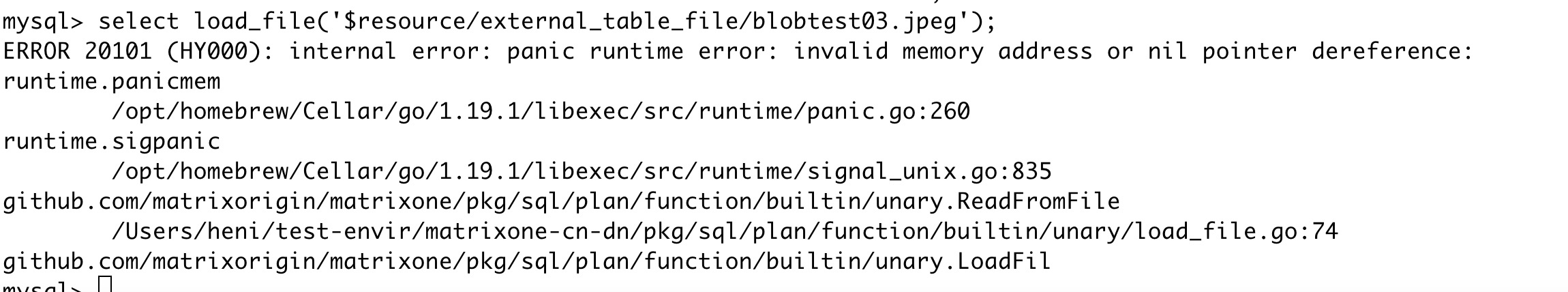 [Bug]: blob load_file invalid path file reported panic error · Issue #6304 · matrixorigin ...