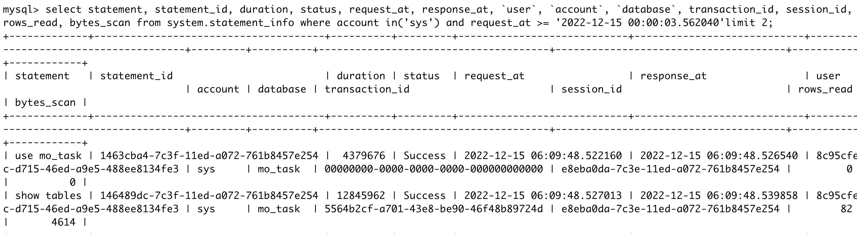 [Bug]: create new account and query statement_ Info return 0 row · Issue #7211 · matrixorigin ...