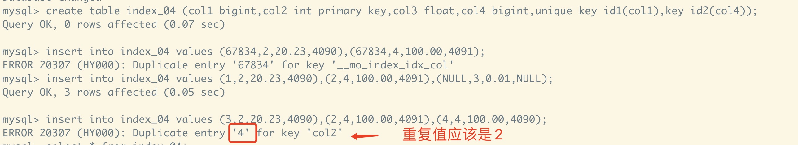[Bug]: unique index reported error message of duplicate data · Issue ...