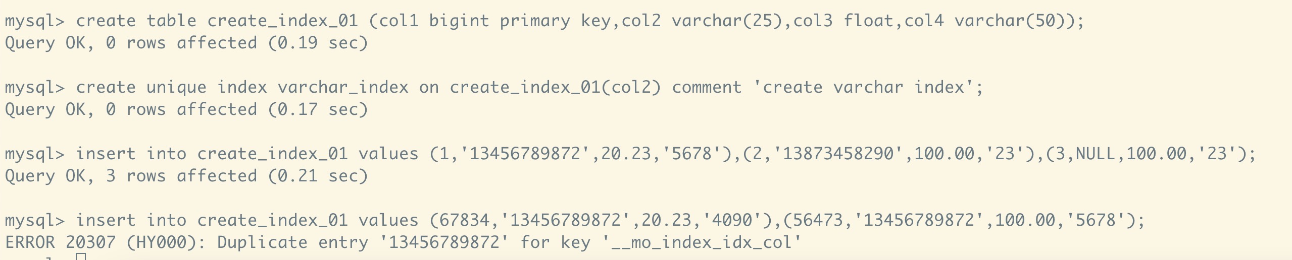[bug] Create Unique Index On Table Col Panic · Issue 7387 · Matrixorigin Matrixone · Github