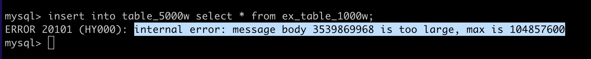 [Bug]: insert into table select from external table which 100w+ rows reported error · Issue ...