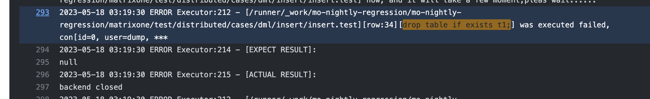 Bug Date 518 Nightly 76dd6de Eks Bvt Test Drop Table T1 Reported Backend Closed · Issue 6122