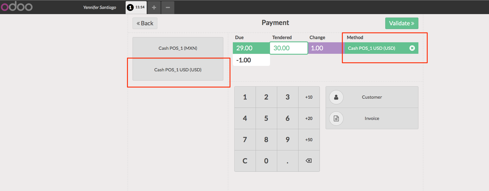 [Point_of_sale] Error with POS Sales with two journals in different ...
