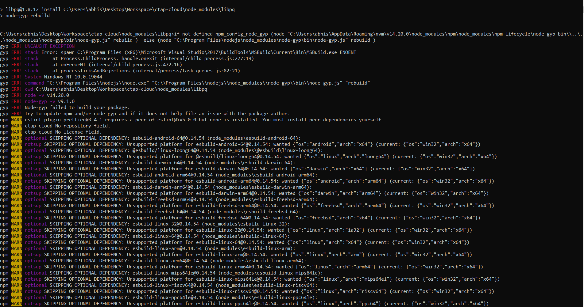  node gyp Rebuild Npm ERR Exit Status 7 Issue 2731 Nodejs node