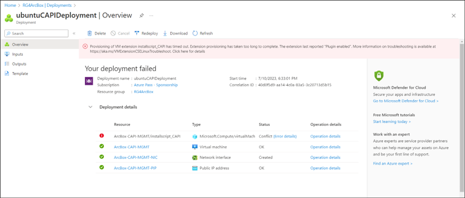 UbuntuCAPIDeployment failing with error installscript_CAPI has timed out - Azure Arc - Fullbox ...