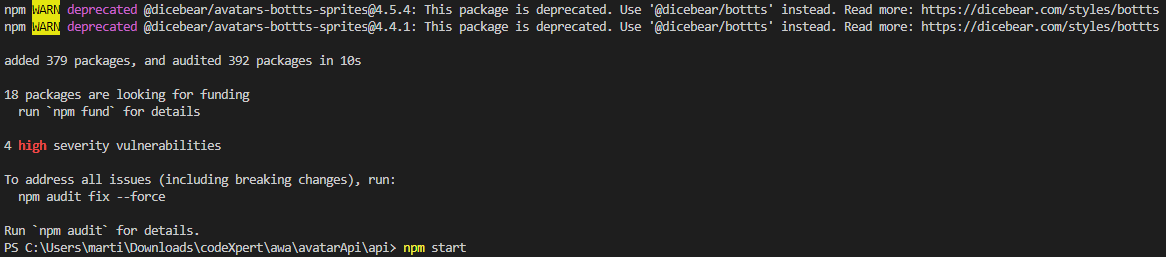Can't host the API without docker · Issue #272 · dicebear/dicebear · GitHub