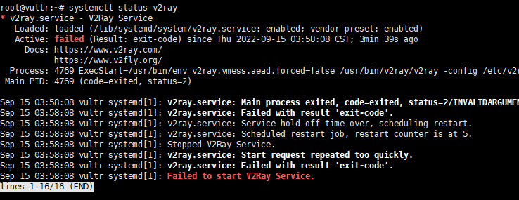 安装成功但是V2RAY状态显示：未在运行 · Issue #930 · 233boy/v2ray · GitHub