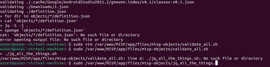 Error While Running The Custom Object Script Jqallthethingssh And Validateallsh