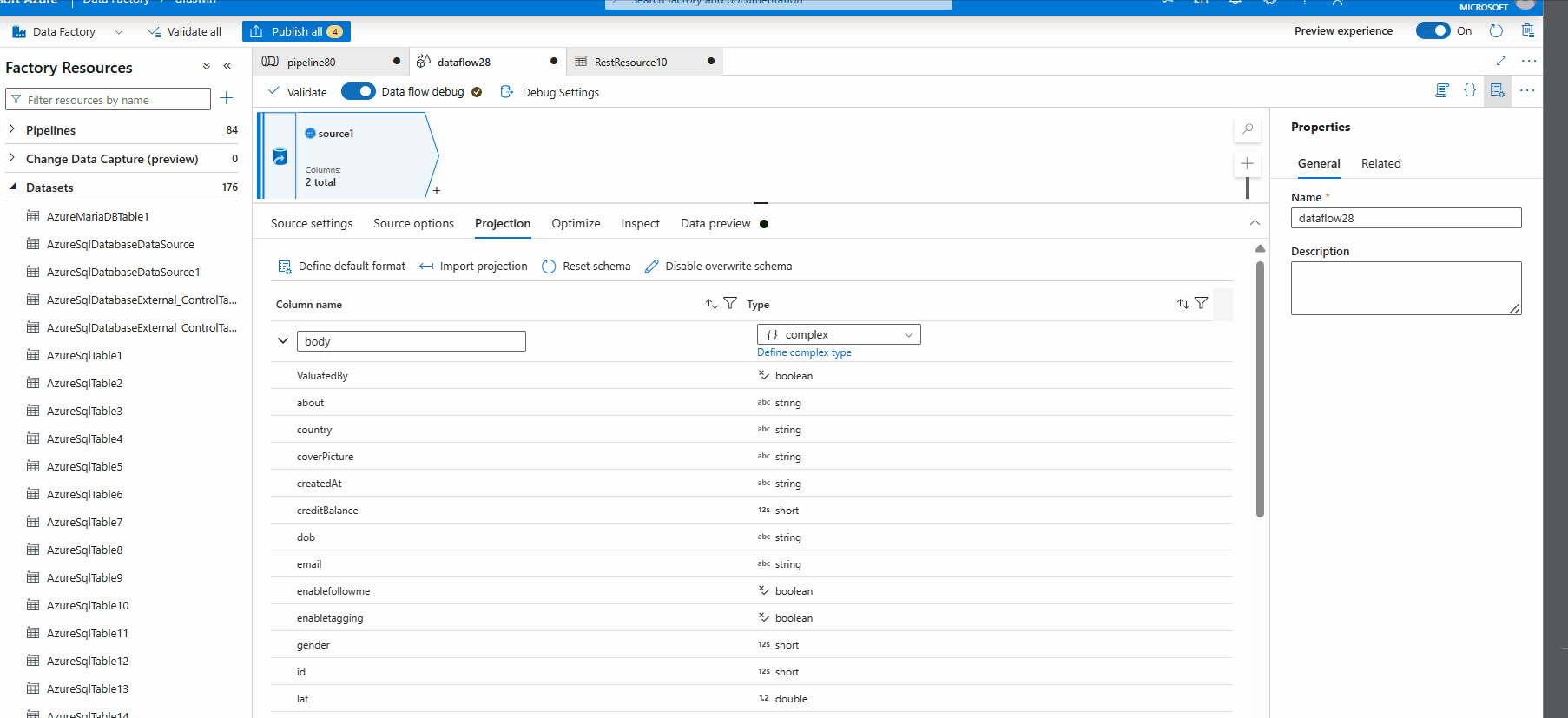 How To Change The Column Data Types Of A Data Flow In Azure Data