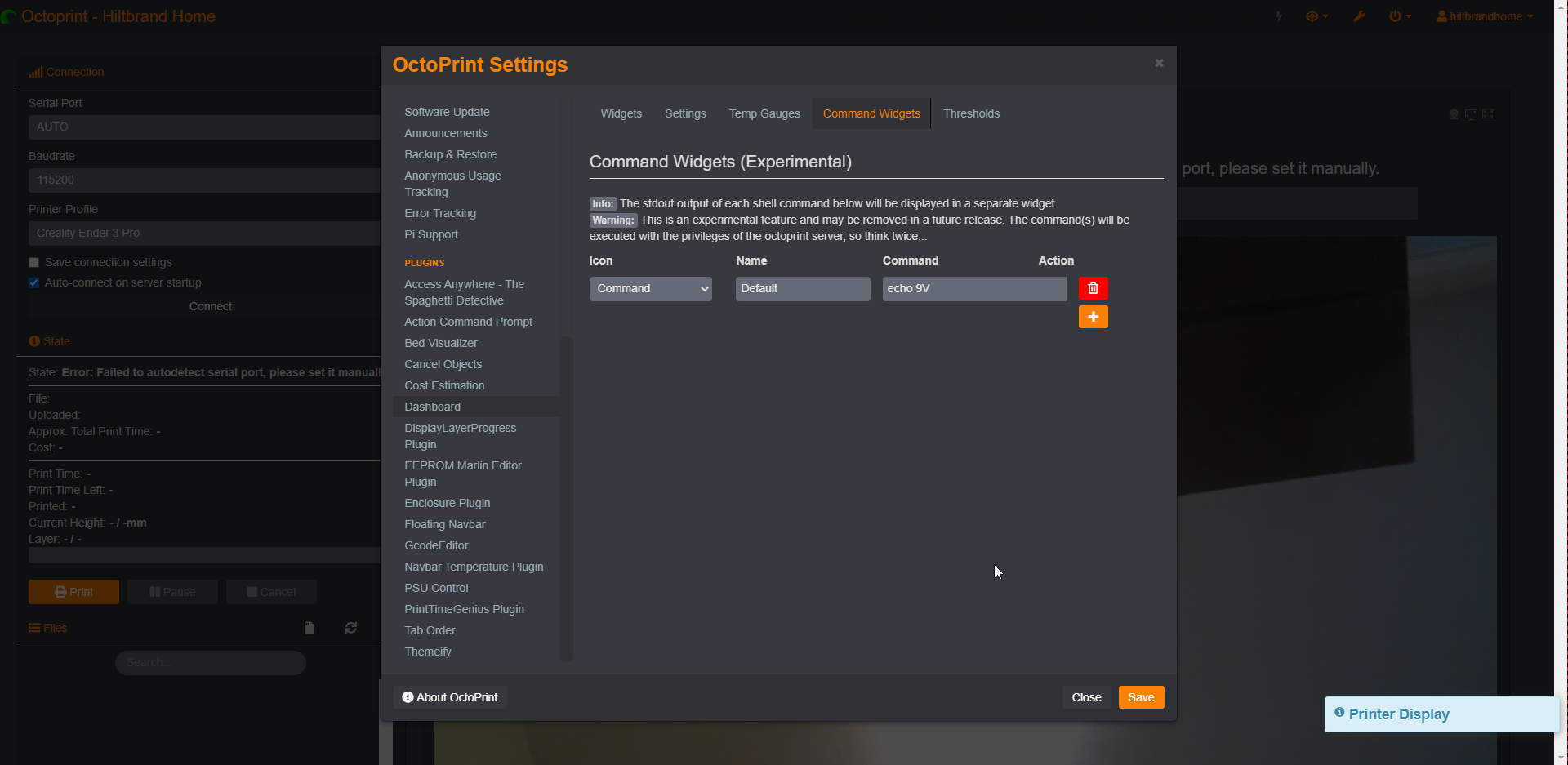 Command page has default command that clutters Octoprint logs · Issue #185 · j7126/OctoPrint ...