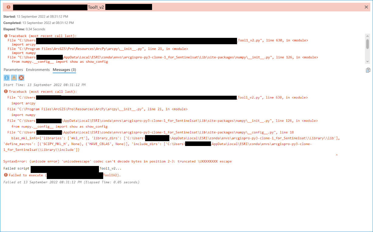 unicode error in numpy __config__.py file, post cloning of default environment in ArcGISPro 3.0. ...