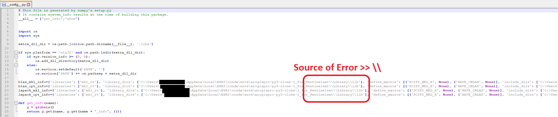 Unicode Error In Numpy Configpy File Post Cloning Of Default Environment In Arcgispro 30