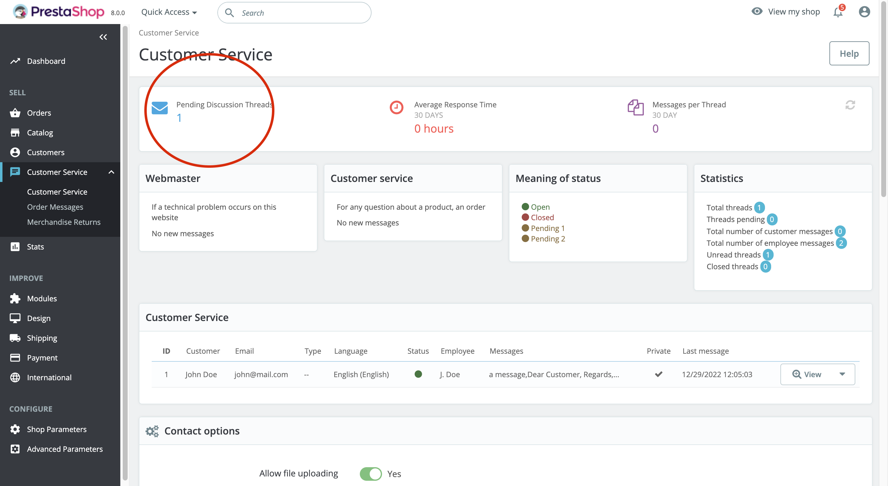 Useless redirection in the Customer Service page · Issue #32423 · PrestaShop/PrestaShop · GitHub