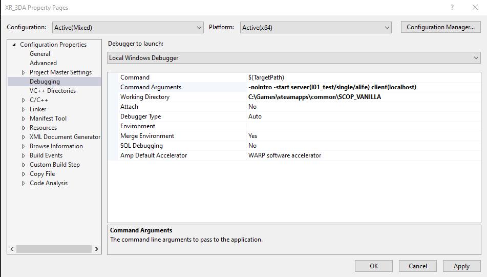 -nointro flag causes crash when launching test map with VS debugger ...