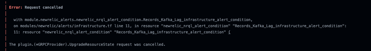The plugin.(*GRPCProvider).UpgradeResourceState request was cancelled upgrading to 3.11.0 - The ...
