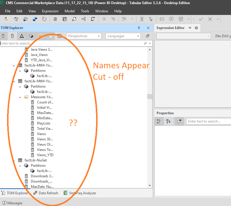 TOM Object Names Appear Cutoff · Issue #716 · TabularEditor/TabularEditor3 · GitHub