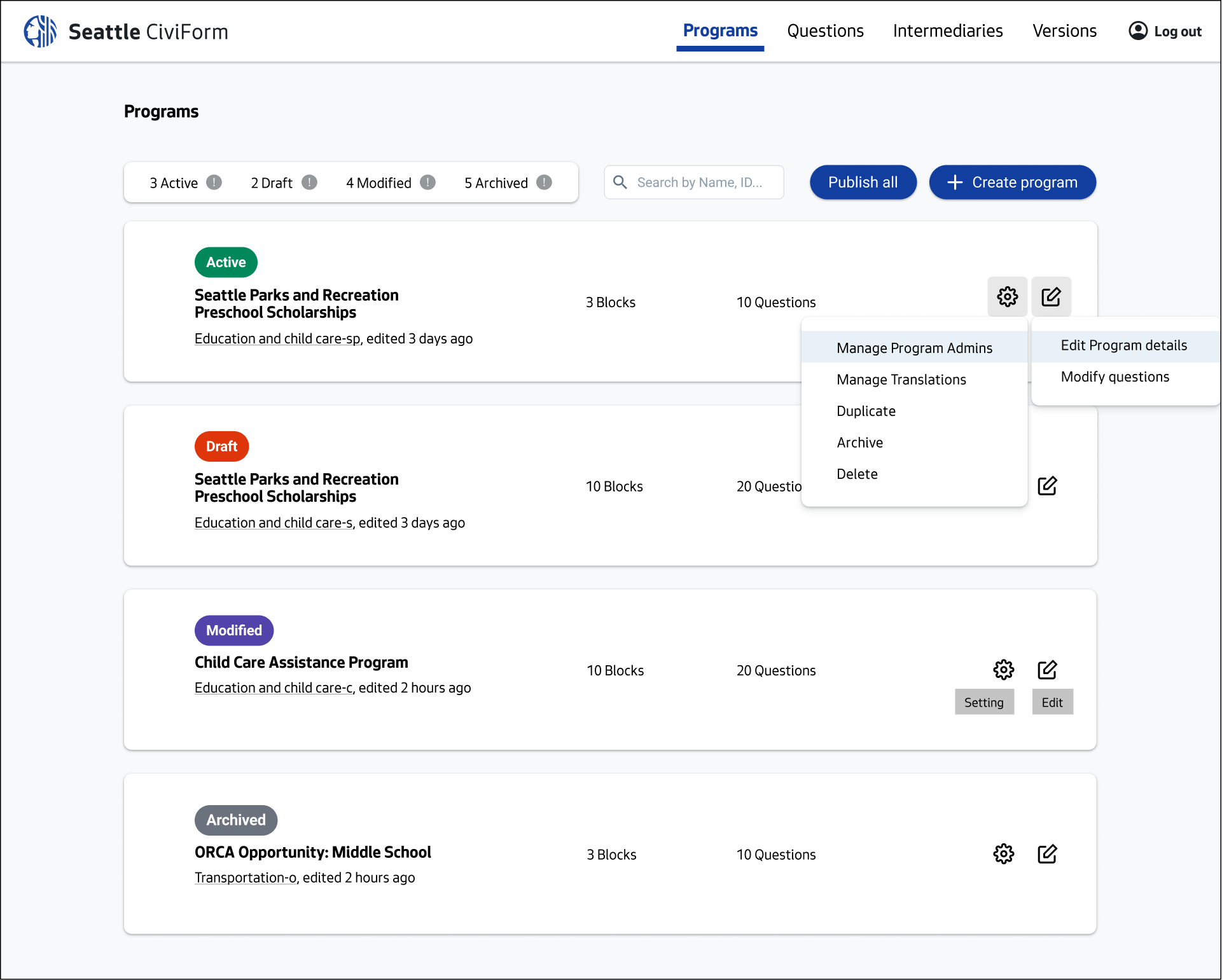 Let CiviForm admins archive or delete programs · Issue #1375 · civiform/civiform · GitHub