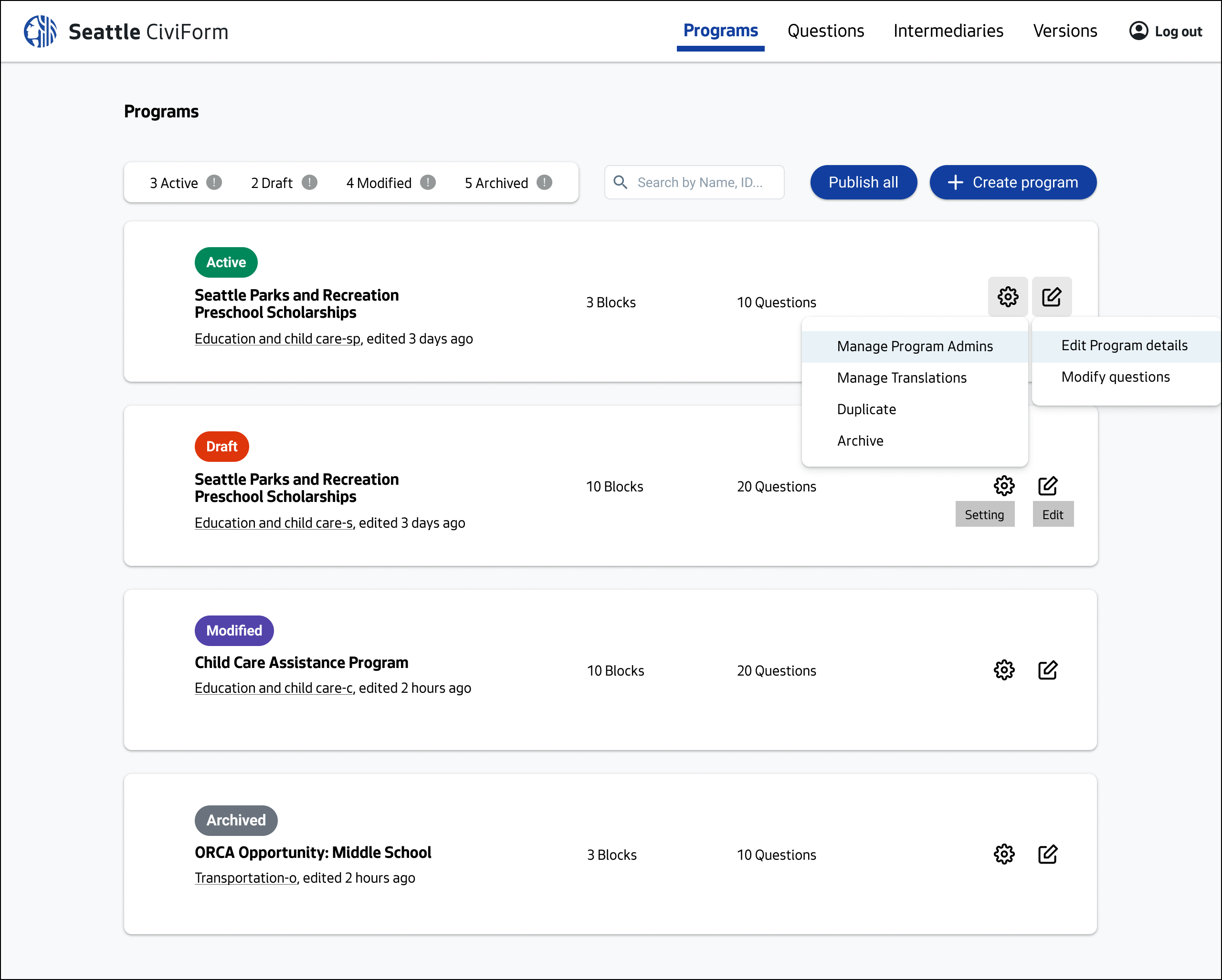 Update the names of the links (View, New Version, Archive) and replace arrows · Issue #1931 ...