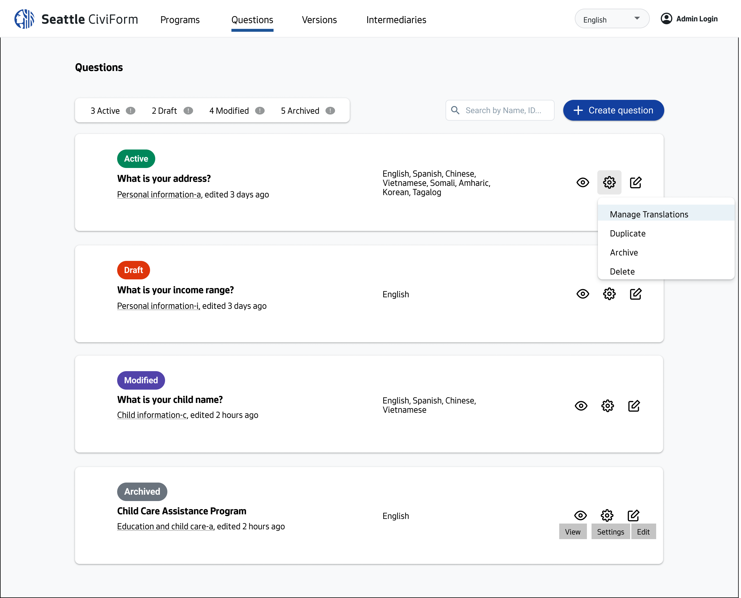 Update the names of the links (View, New Version, Archive) and replace arrows · Issue #1931 ...