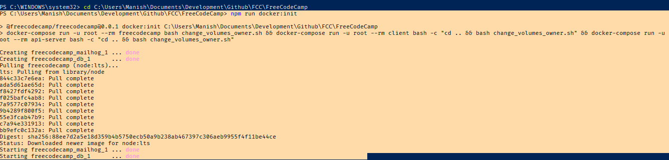 Environment setup issues on Windows · Issue #37865 · freeCodeCamp/freeCodeCamp · GitHub