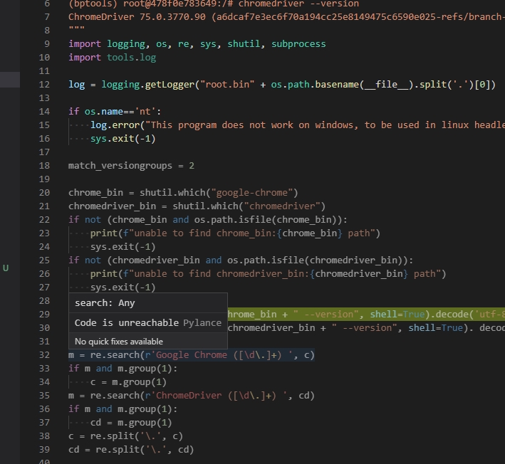 Pylance Evaluates Code In Realtime So Linux Code In Unreachable On
