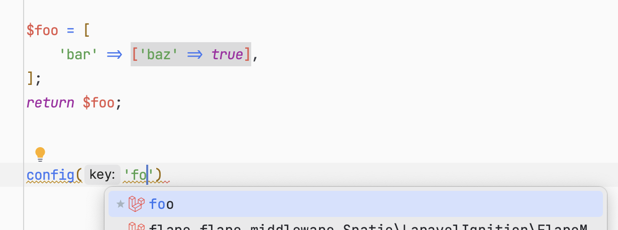 Bug Config Is Not Autocompleted When Custom Logic In The File · Issue 751 · Laravel Idea