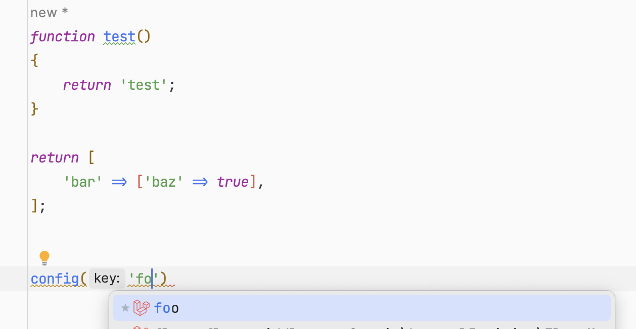[Bug]: Config is not autocompleted when custom logic in the file · Issue #751 · laravel-idea ...