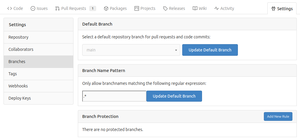 Repository Specific Pattern For Branch Names · Issue 27683 · Go Gitea