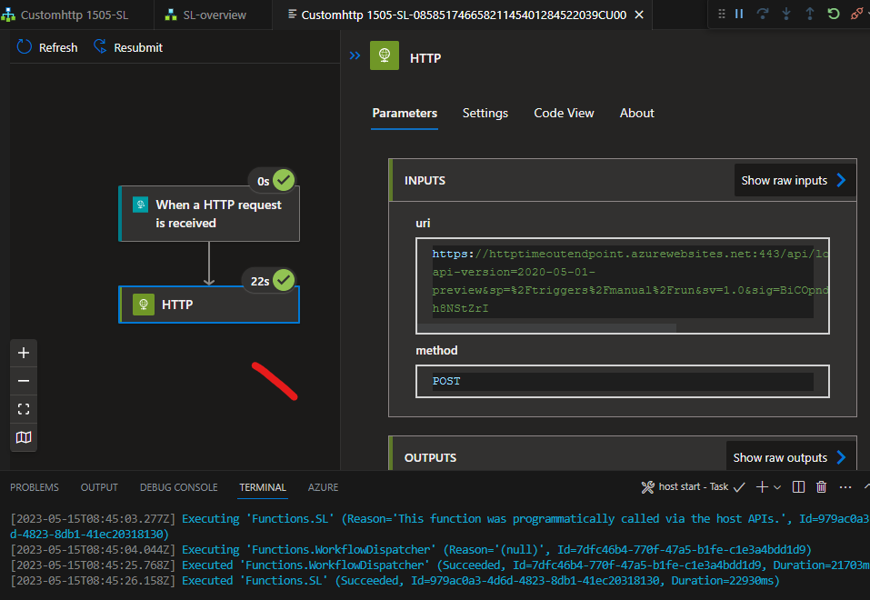 Standard_Custom Http Timeout Setting Per Request Action: The HTTP Request action showing as ...