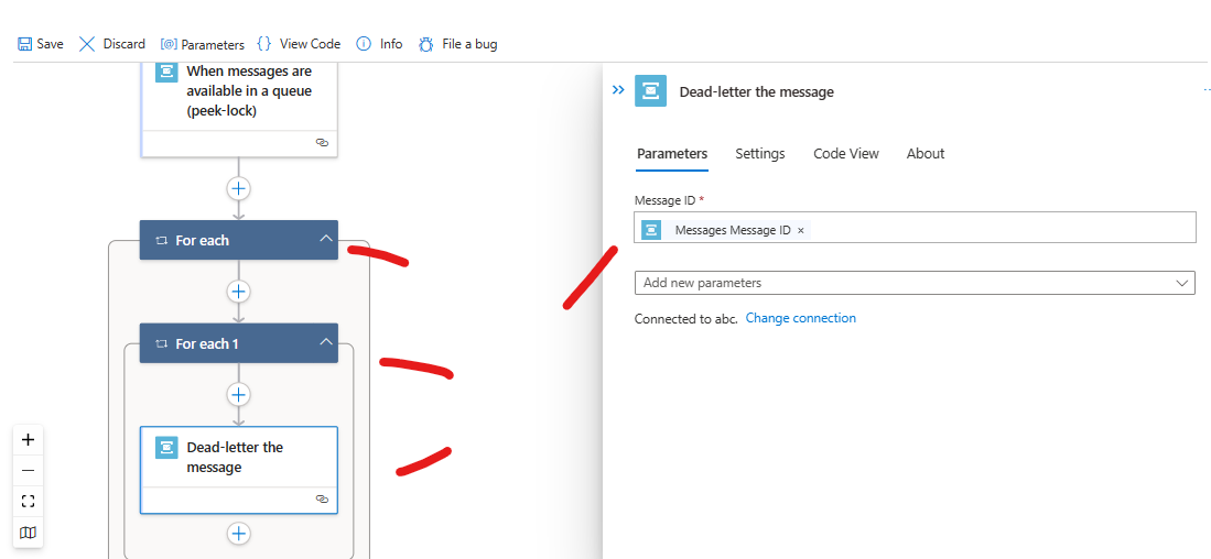 Replication Tasks and Peeklock : After selecting the Message from dynamic content / Message ID ...