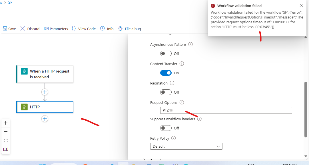 Standard_Custom Http Timeout Setting Per Request Action: The HTTP Request action showing as ...