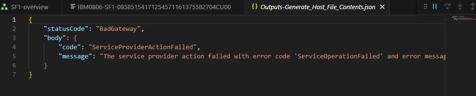 IBM host files action : Running trigger failed by showing server failure message. · Issue #2760 ...