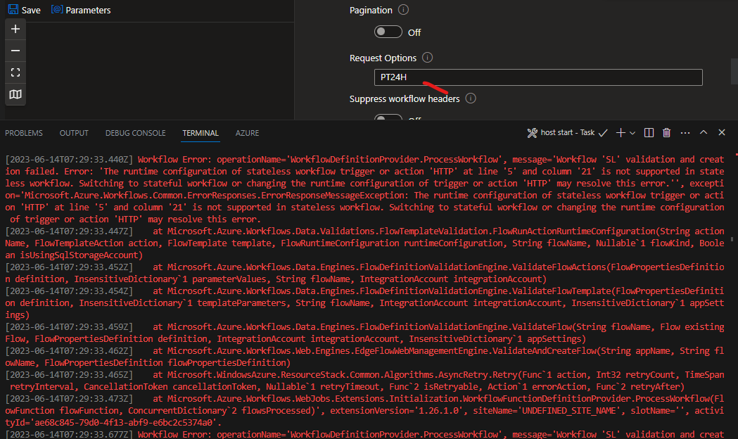 Standard_Custom Http Timeout Setting Per Request Action: Unable to debug the workflow, getting ...