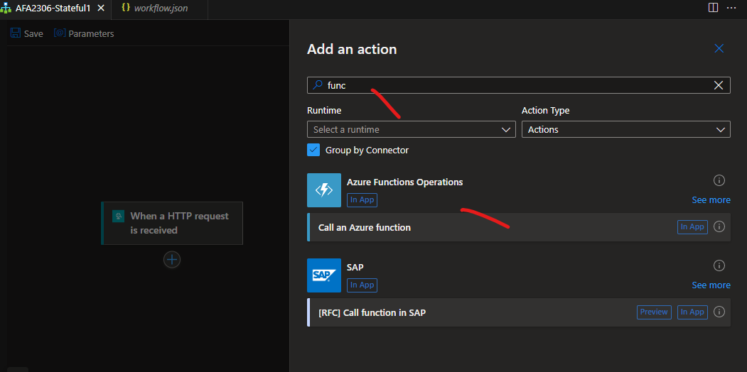 VS Code: Able to see "Azure Function Operations" connector even after disabling/skipping the use ...