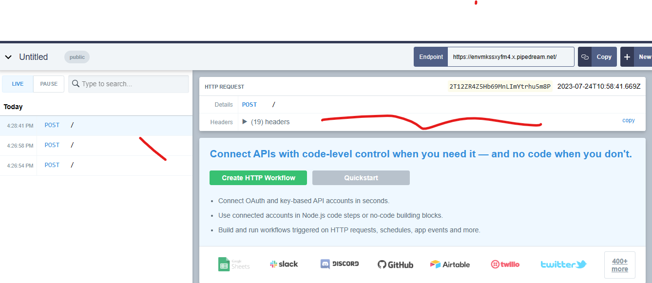 Standard_HTTP Webhook_Callback URL is not generating at Request bin page. · Issue #789 · Azure ...