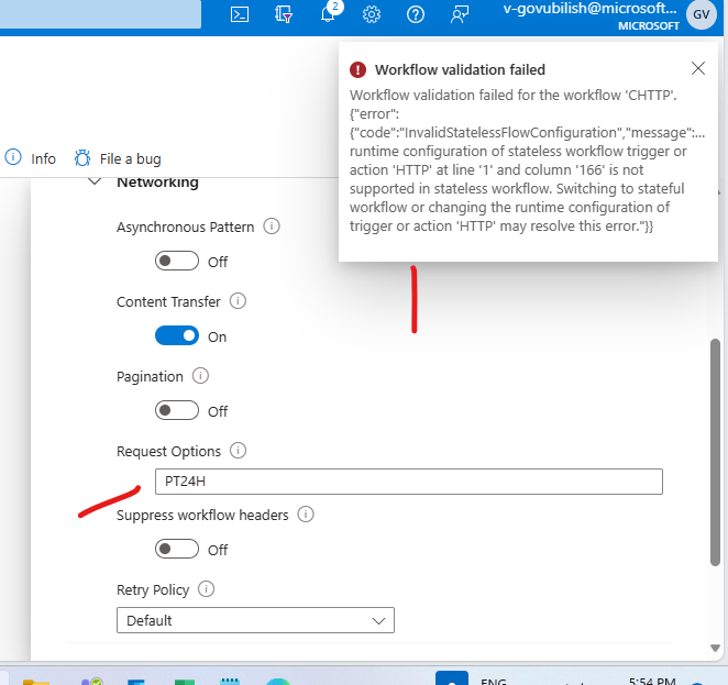 Standard_Custom Http Timeout Setting Per Request Action: Unable to debug the workflow, getting ...