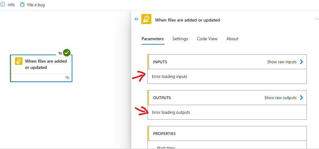 Standardsftp Service Provider Trigger And Action Unable To See Inputs And Outputs Information 