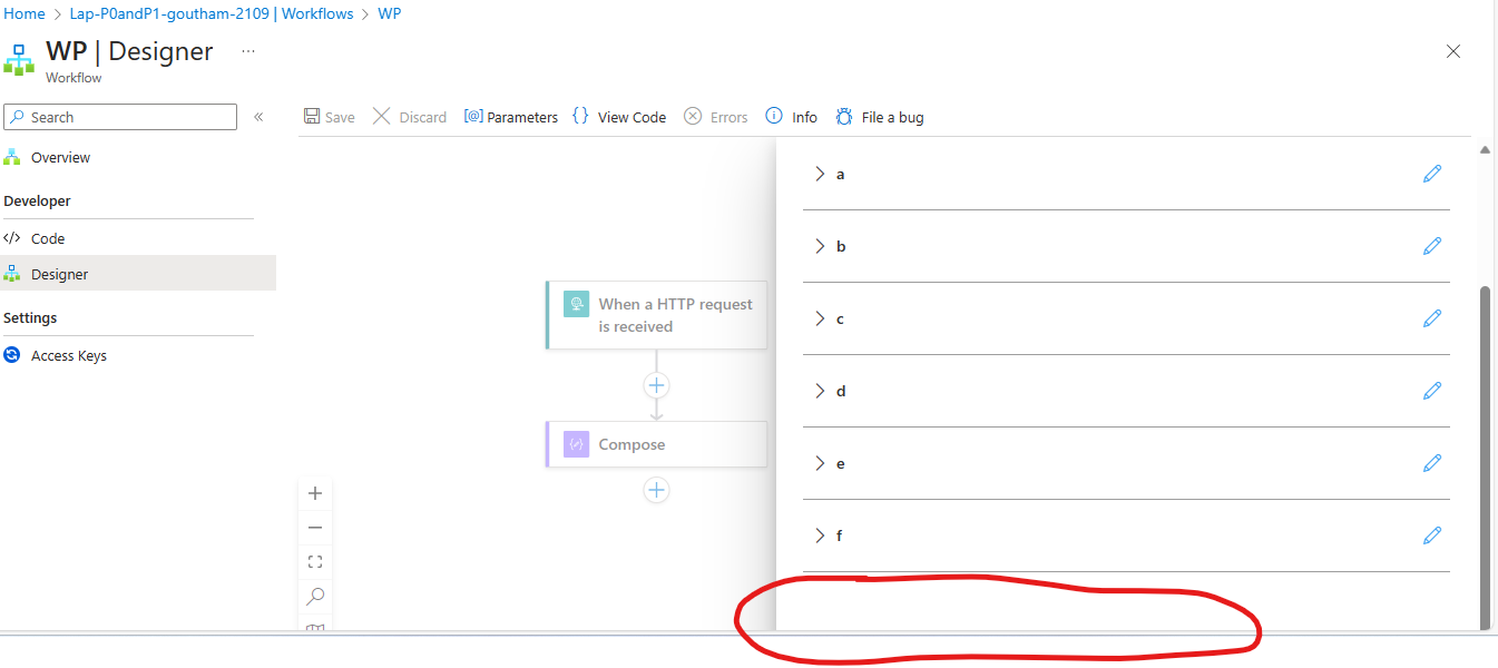Standard_ Workflow parameters : Edit in JSON' link not found at the bottom of the parameters ...