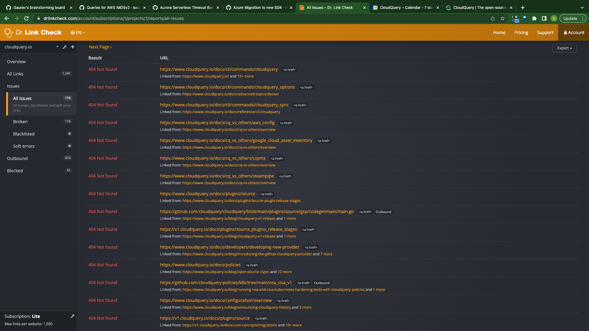 116 Broken links on the cq website · Issue #2838 · cloudquery/cloudquery · GitHub