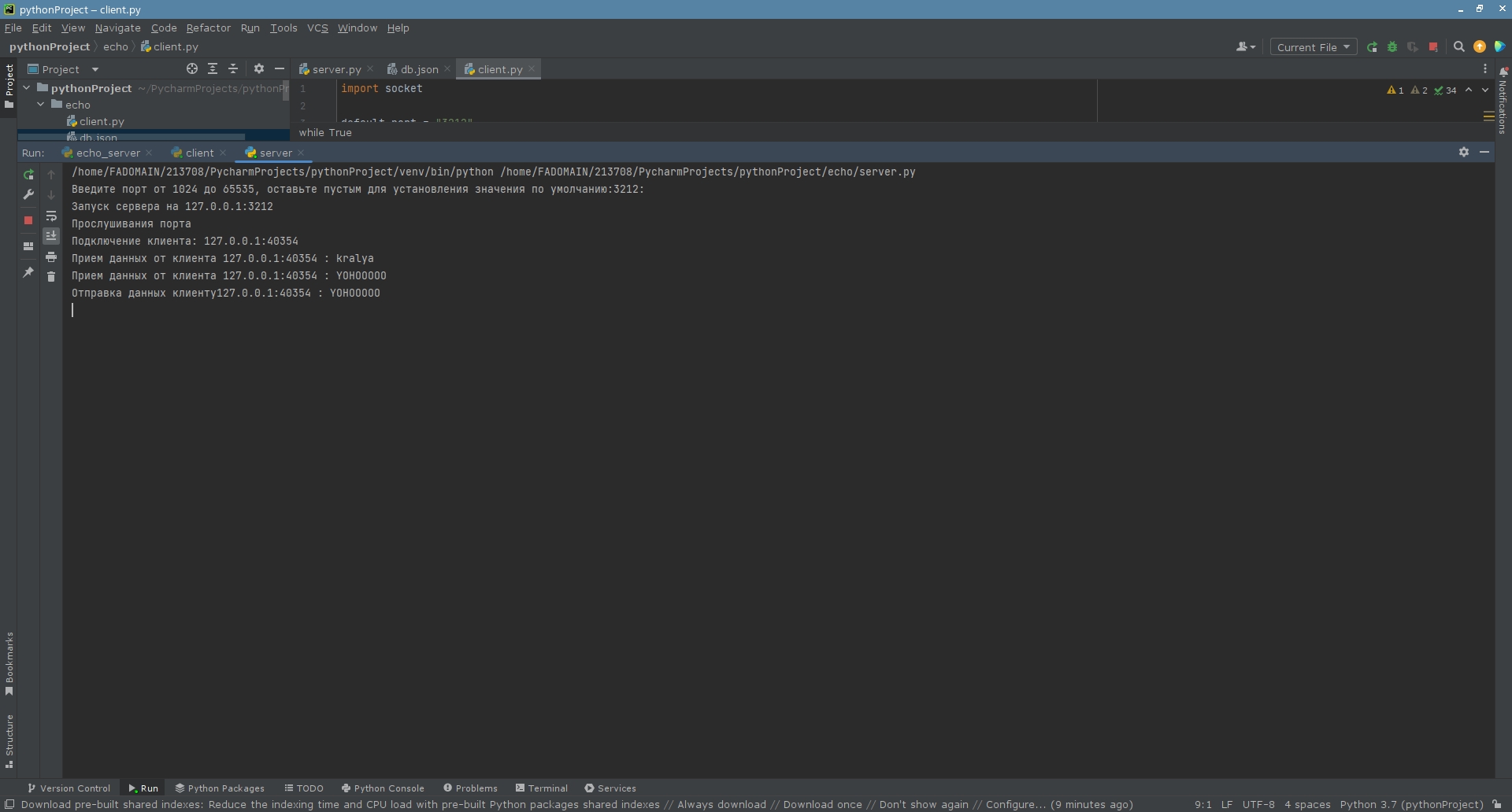 GitHub - kralya-git/Echo-server: Лабораторная работа “Эхо-сервер”