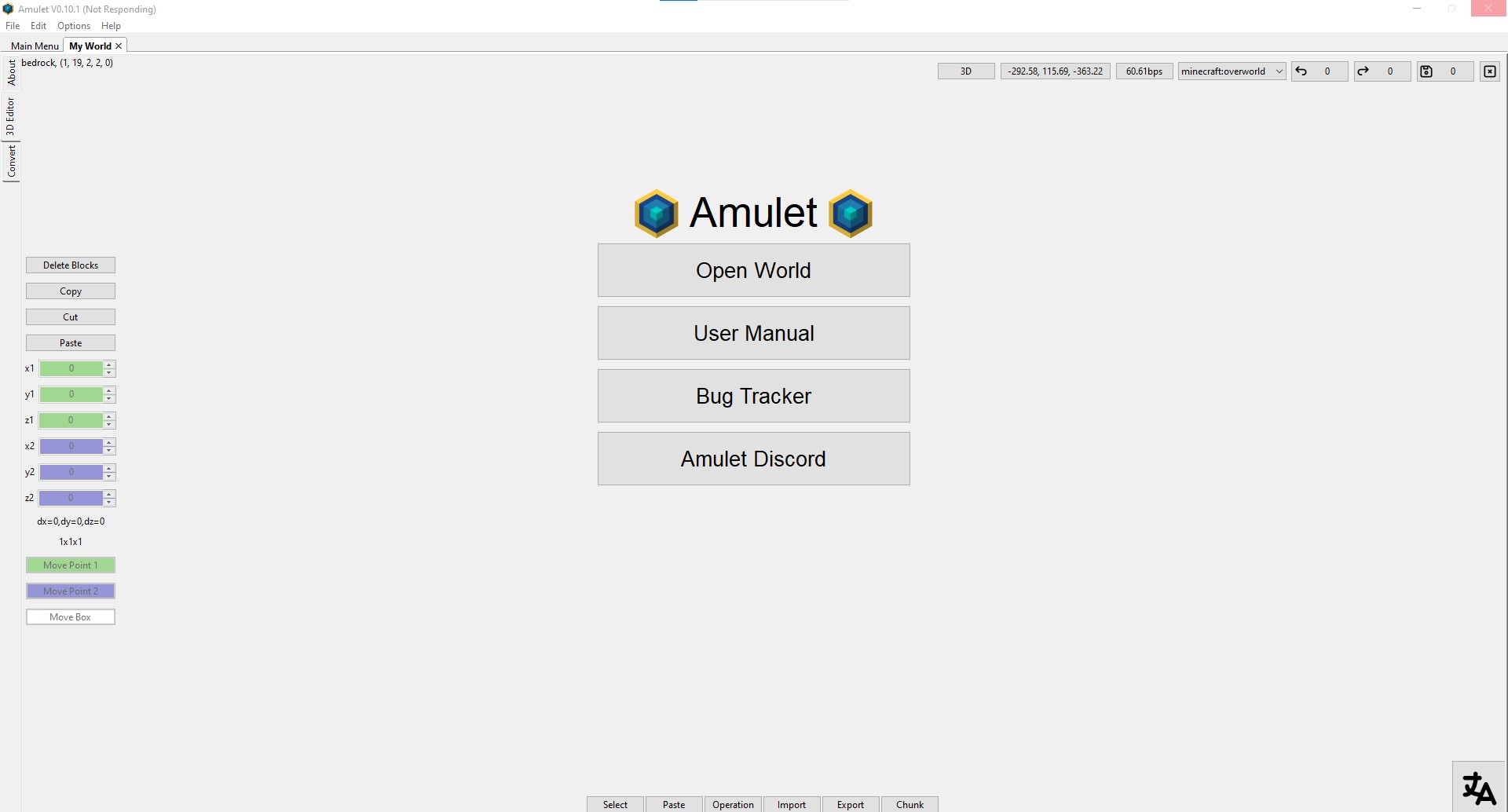 World not loading · Issue #793 · Amulet-Team/Amulet-Map-Editor · GitHub