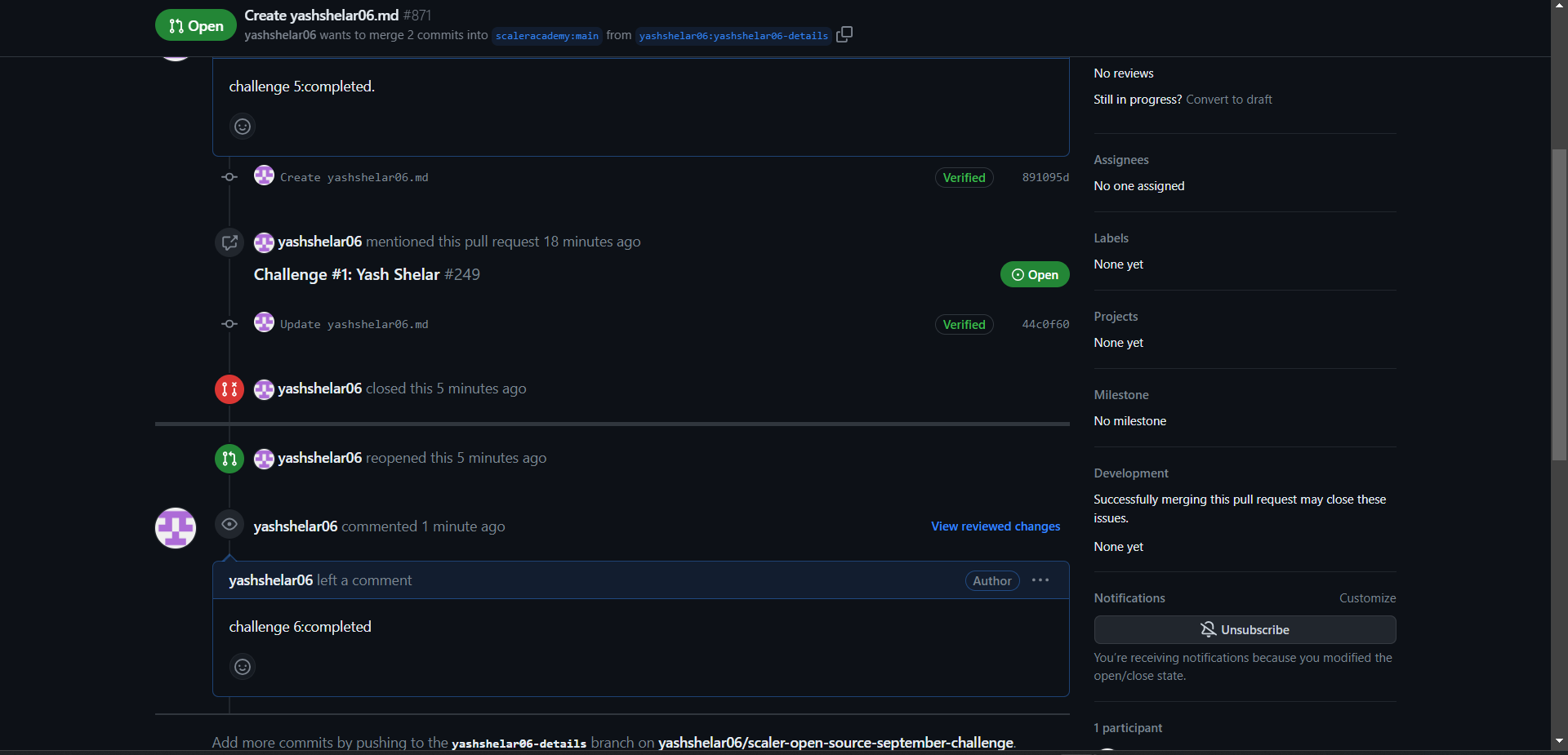 Challenge #1: Yash Shelar · Issue #249 · scaleracademy/scaler-open-source-september-challenge ...