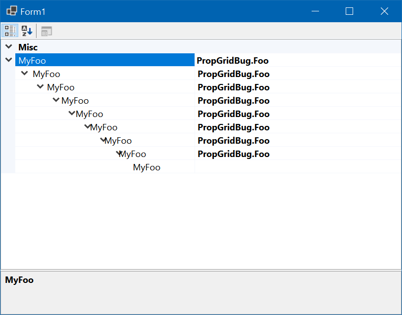 dpi aware PropertyGrid with expandable items draws tree caret on top of item name · Issue #4475 ...