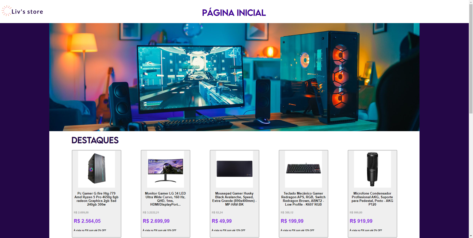 GitHub - livonzera/Projeto-Livstore: Projeto autoral desenvolvido durante o curso "Bootcamp ...