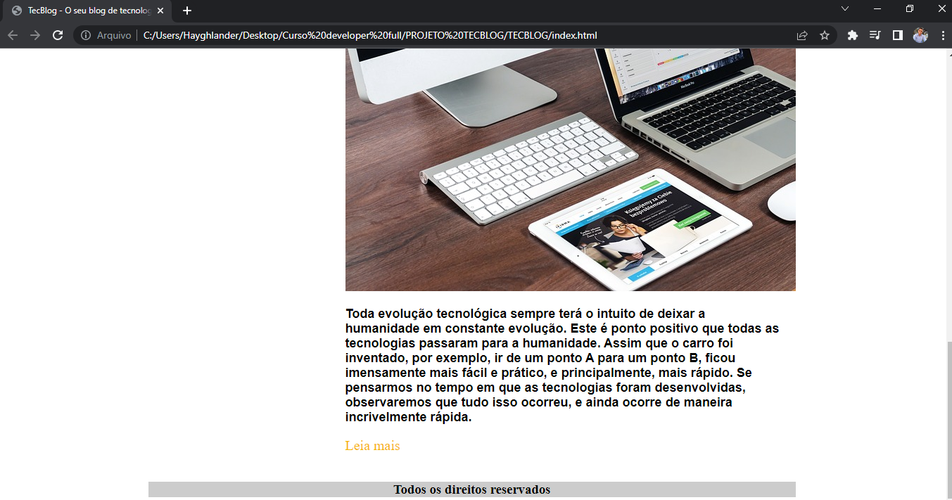 GitHub - Hayghlander/TecBlog: Projeto de um blog de tecnologia feito durante aprendizado no ...