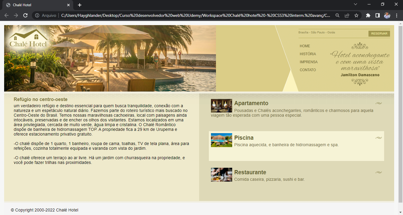 GitHub - Hayghlander/ChaleHotel: Front-end, página inicial de um chalé fictício.