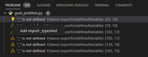 Wrong reportUndefinedVariable for "print(_(..." · Issue #140 · microsoft/pylance-release · GitHub
