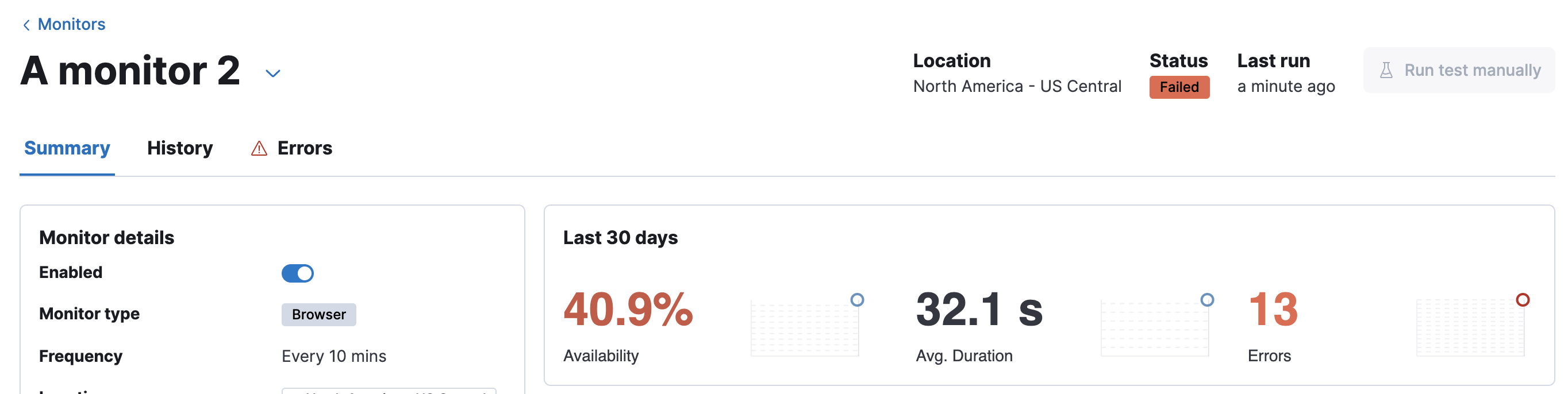 [Synthetics] Errors - browser monitors report new error on every down check · Issue #144372 ...